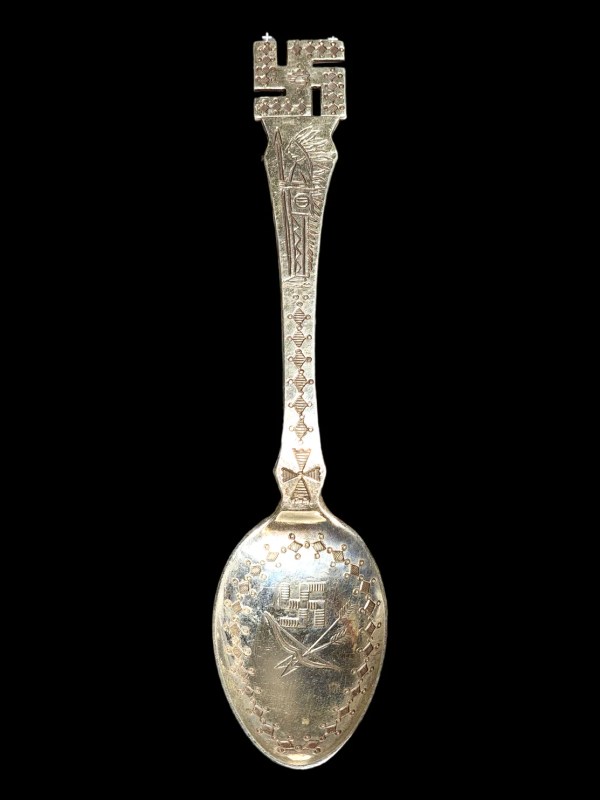 Native American Swastika Spoon 800 Silver.